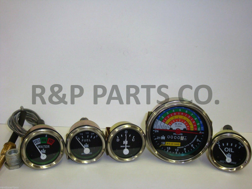 OIL TEMP AMP FUEL TACHOMETER GAUGE SET for IH / FARMALL 460 560 660 GA ...