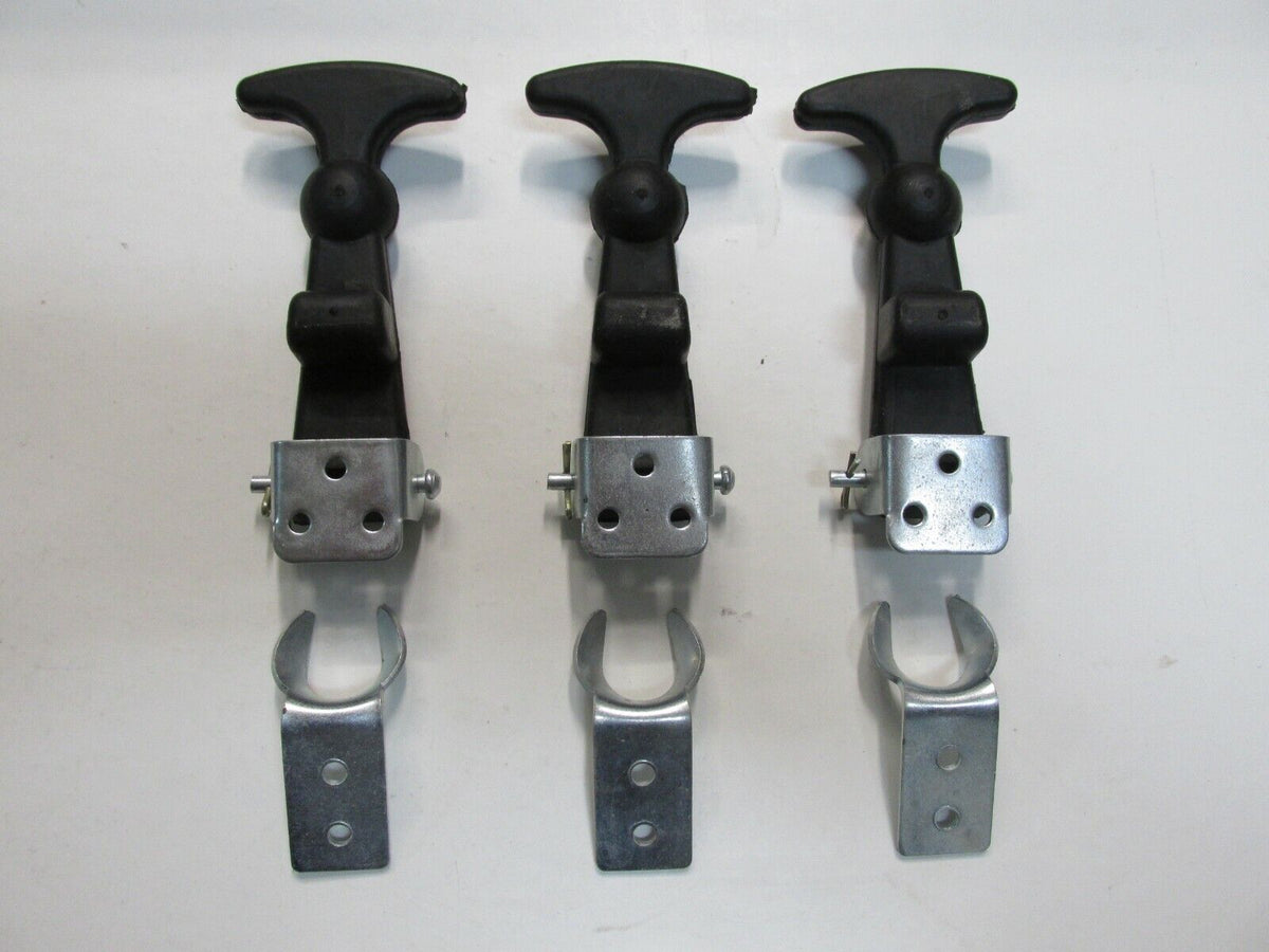 (3) Hold Down Hood Latch Kit Black Rubber Plated Steel with Easy Grip ...