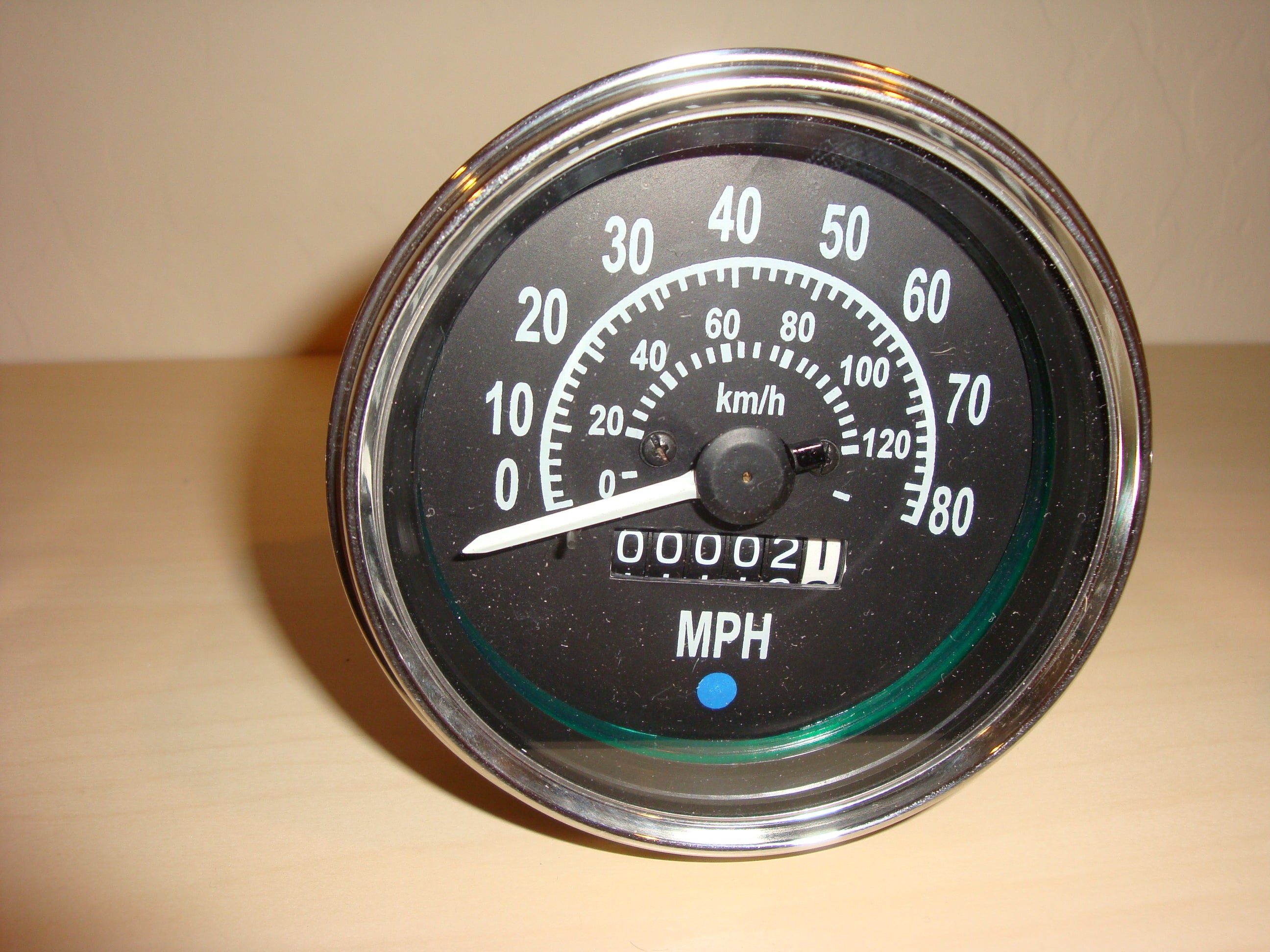 Speedometer Gauge for Willys MB Jeep Ford CJ GPW Black Dial Chrome Bez ...